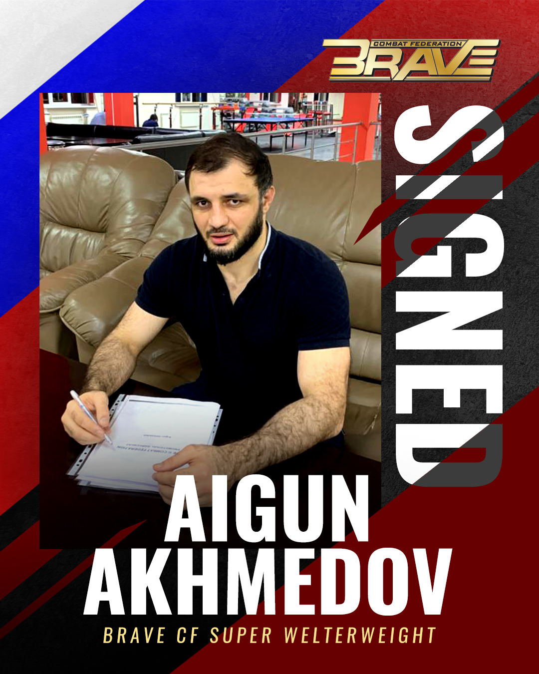 Russian powerhouse Aigun Akhmedov to return to action, signs with BRAVE CF