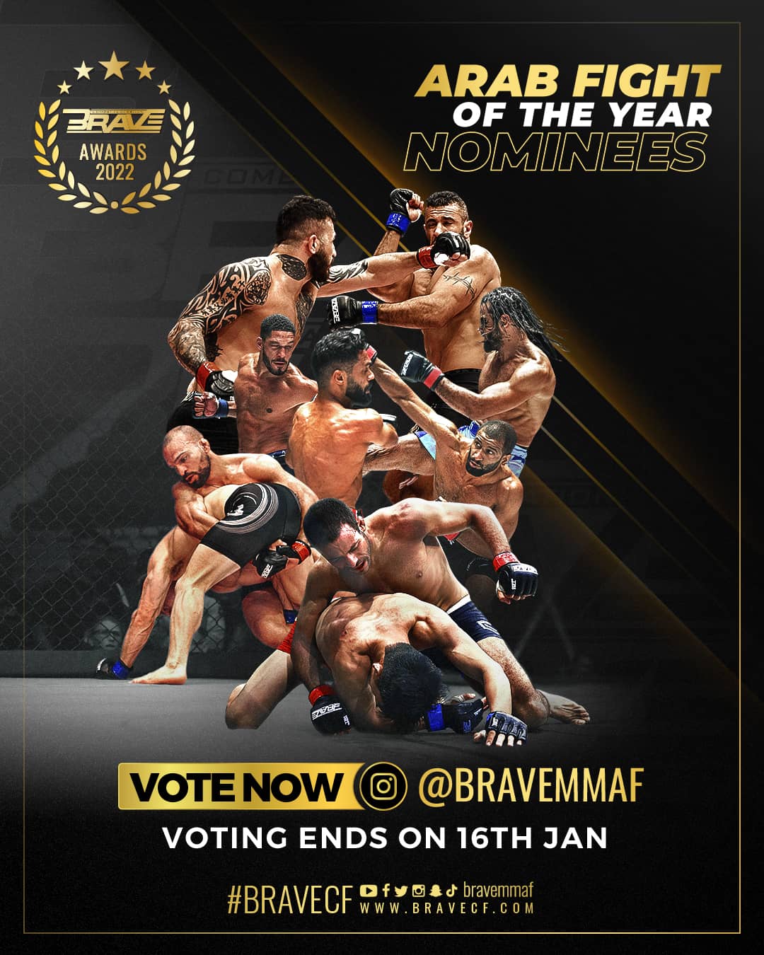 BRAVE CF Arab Awards: five explosive bouts nominated for Fight of The Year