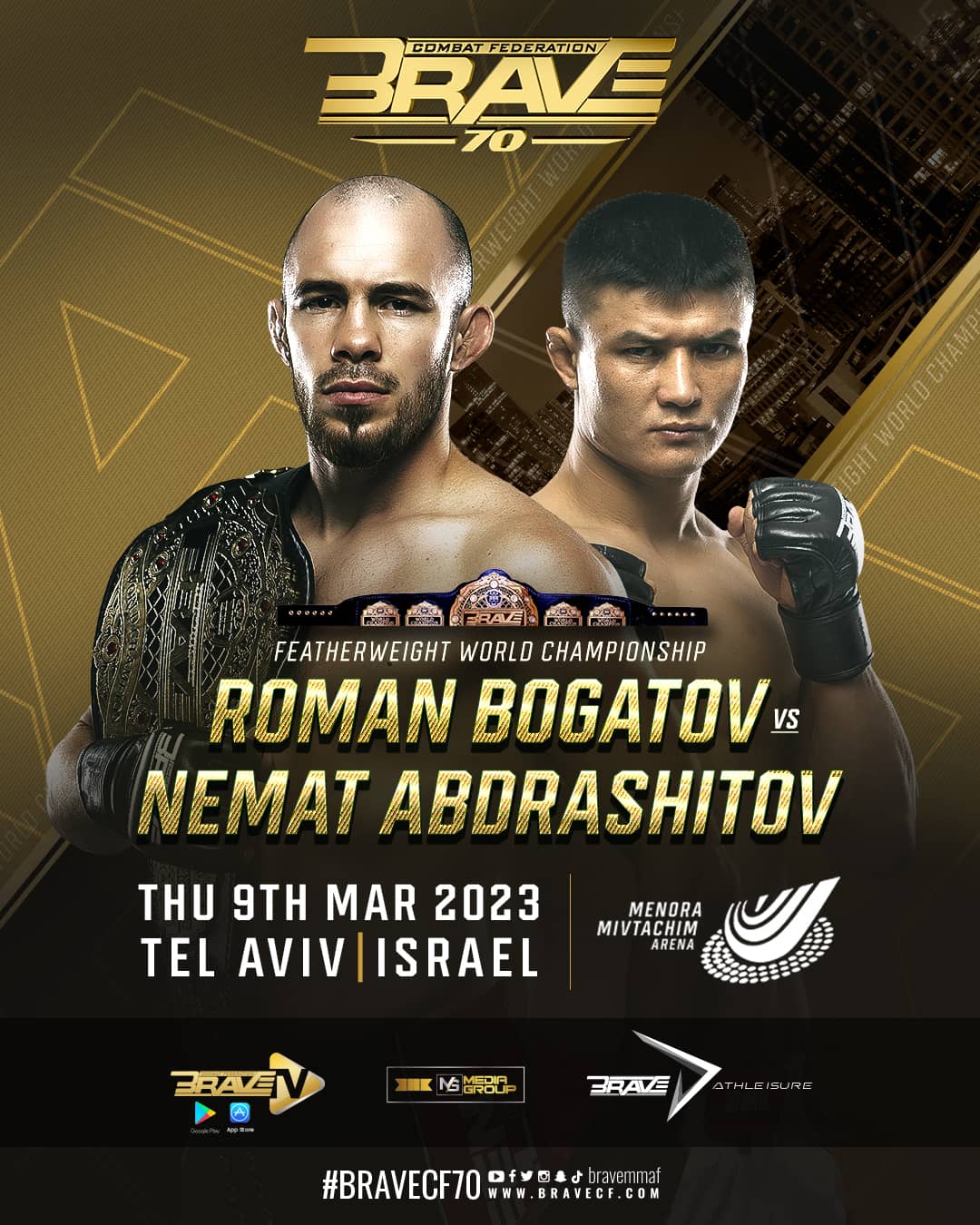 BRAVE CF 70: champion Roman Bogatov defends title against Nemat ...