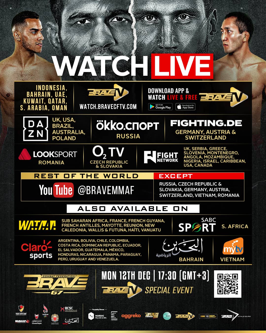 BRAVE CF 67: Start Time, Where To Watch, And More